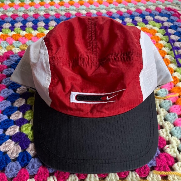 Nike | Accessories | Vintage Nike 5 Panel Nylon Strapback Color Block ...